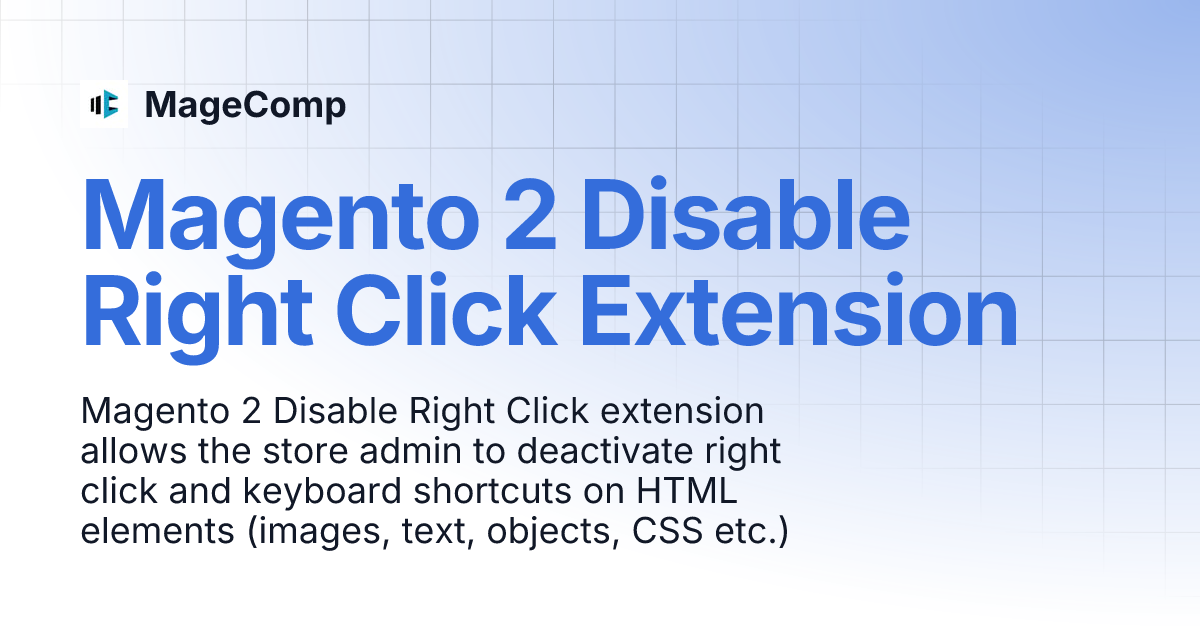 Magento 2 Disable Right Click Extension Magecomp